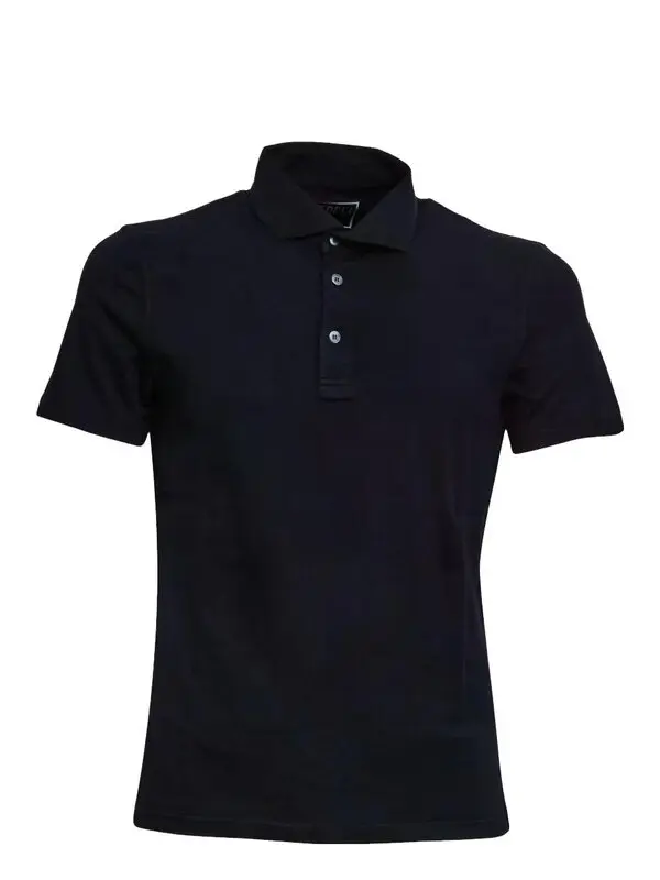 Fedeli Mother-of-pearl Button Polo Shirt - Blue