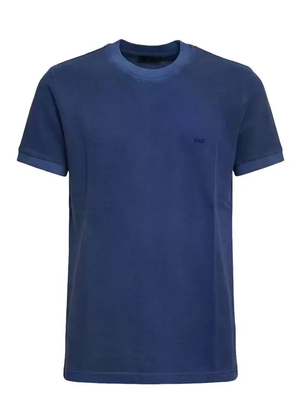 FAY Piqué Embroidered T-shirt - Blue