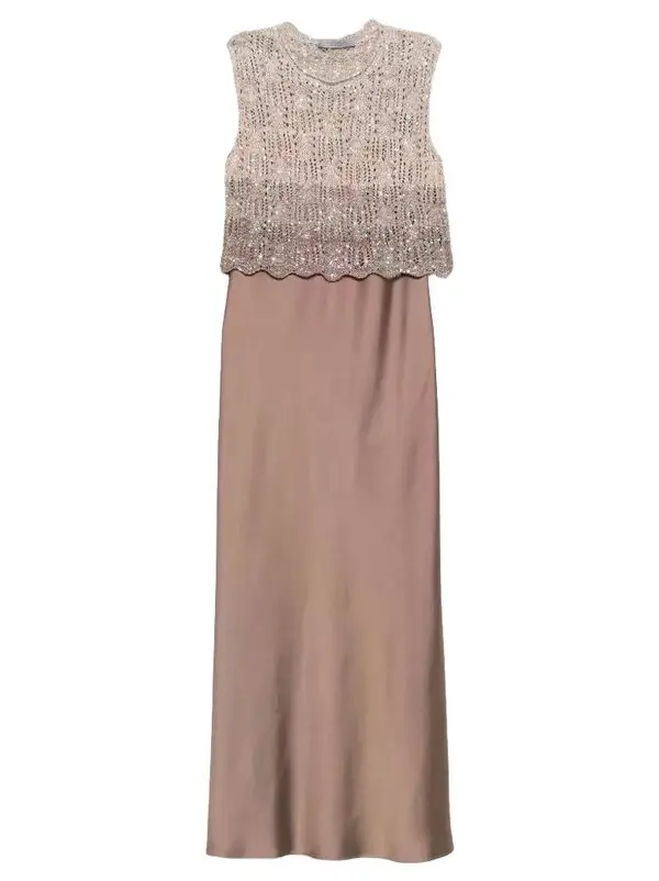 D.exterior Embellished Detail Maxi Dress - Brown