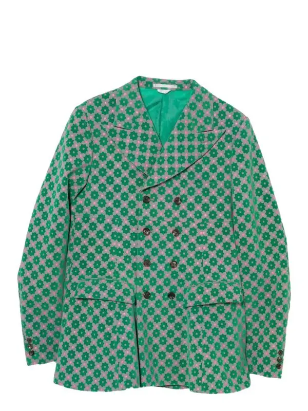 Comme Des Garçons Floral-print Blazer - Green
