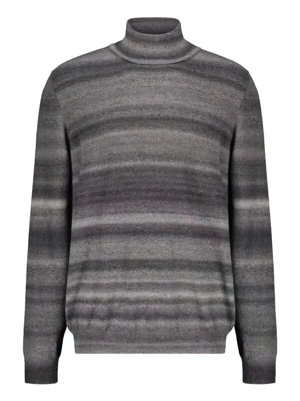 Fedeli Striped Turtleneck Sweater - Grey