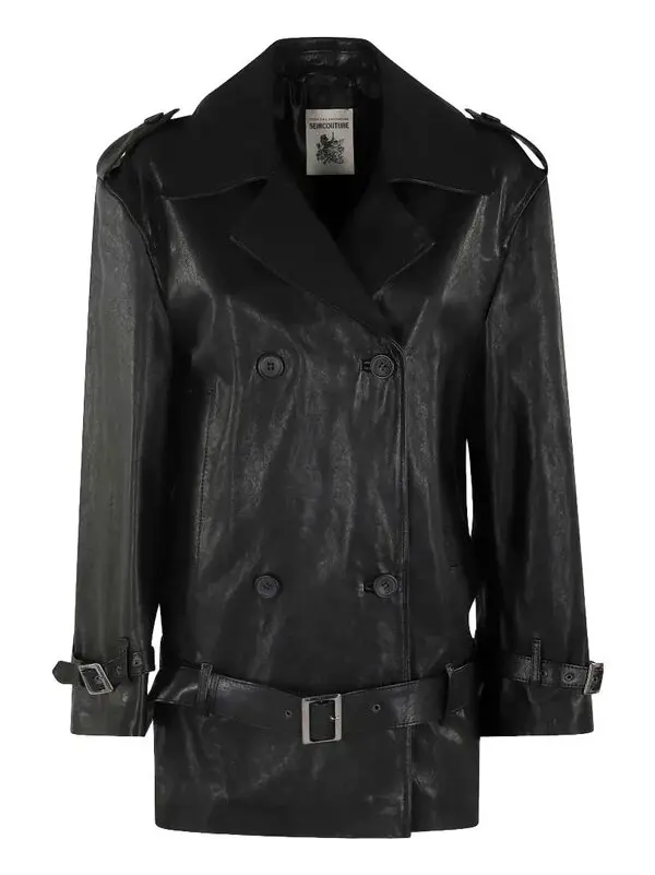 SEMICOUTURE Lara Double-breasted Jacket - Black