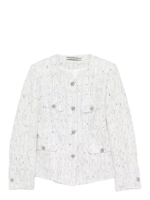 Tagliatore Button-up Tweed Jacket - White