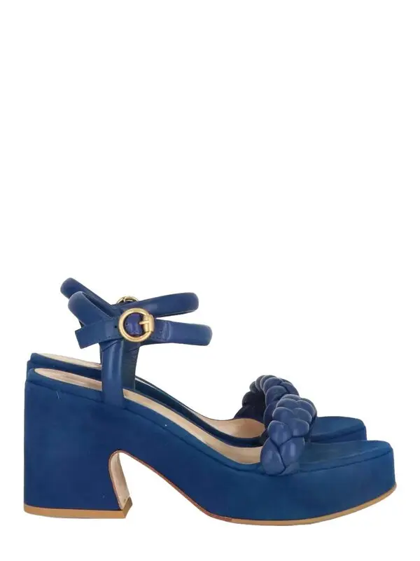 GIANVITO ROSSI Braided-strap Platform Sandals - Blue