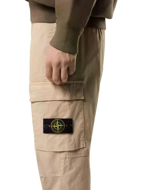 Stone Island Logo-patch Cargo Trousers - Neutrals