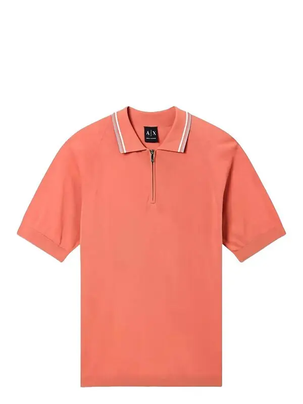 Armani Exchange Quarter-zip Polo Shirt - Orange