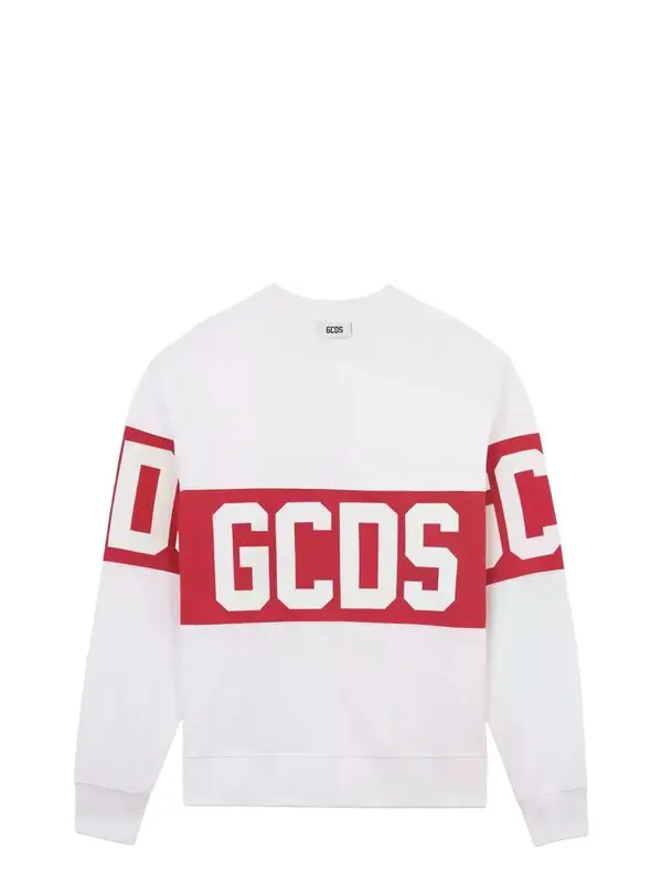 Gcds Logo-band Crewneck Sweatshirt - White