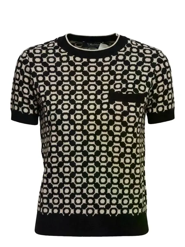 Max Mara Geometric Print Pocket T-shirt - Black