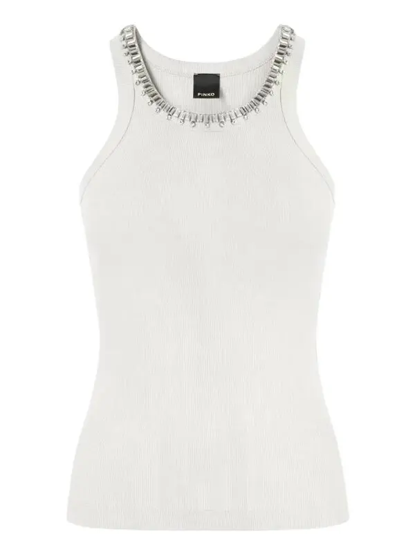 Pinko Stud-embellished Tank Top - White