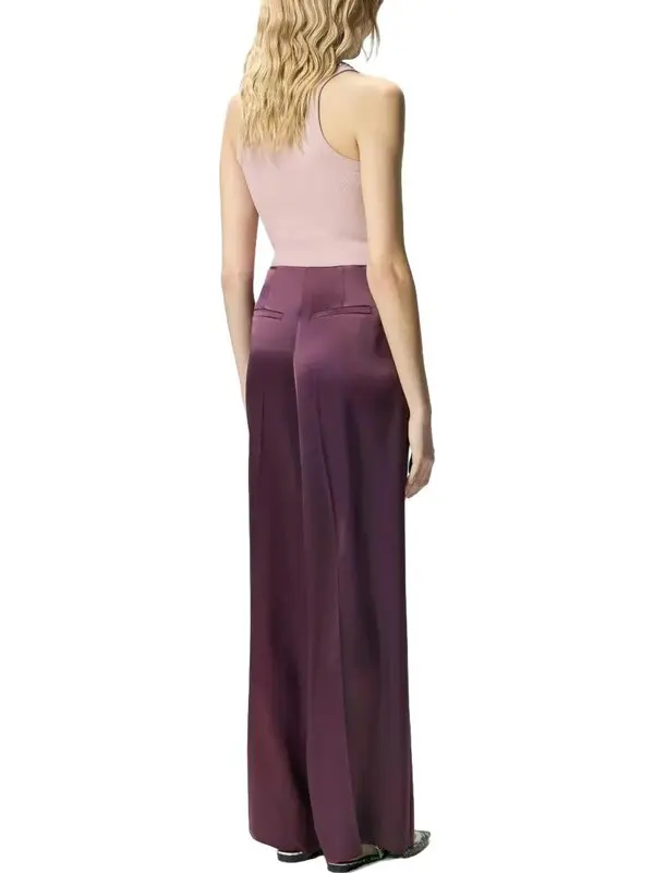 Pinko Wide-leg Satin Trousers - Red