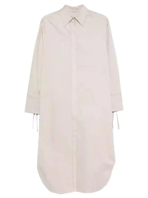 Agnona Cuff-tie Midi Shirt Dress - Neutrals