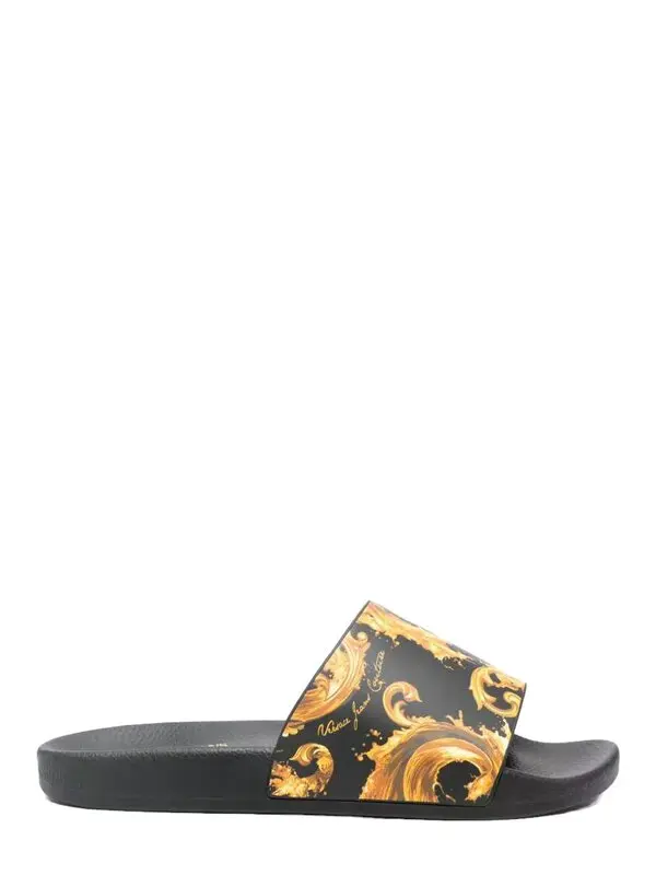 Versace Baroque-print Slides - Black