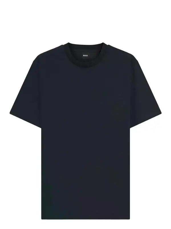 BOSS Inner-monogram T-shirt In A Cotton Blend - Blue