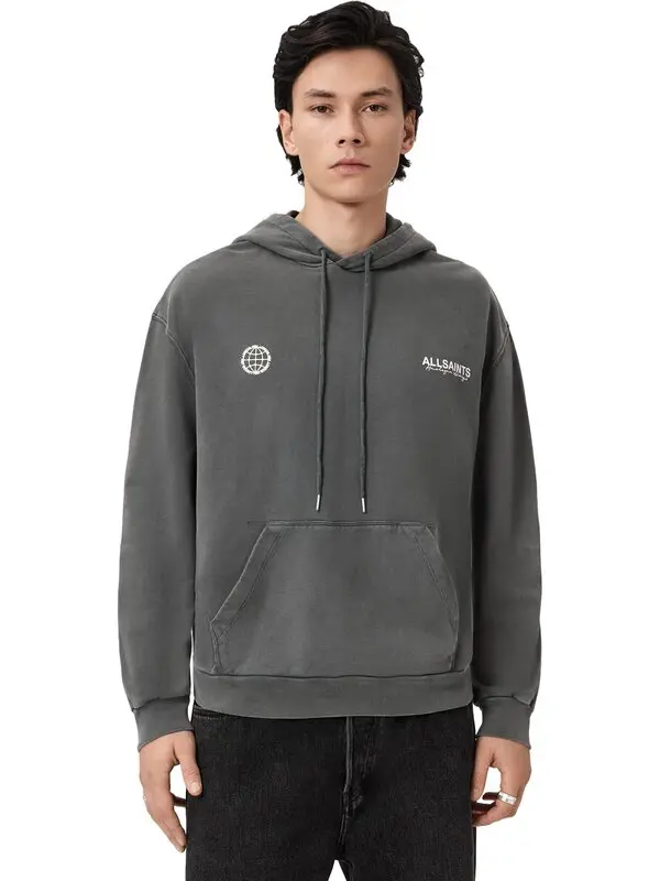 ALLSAINTS Emblem Oversized Hoody - Black