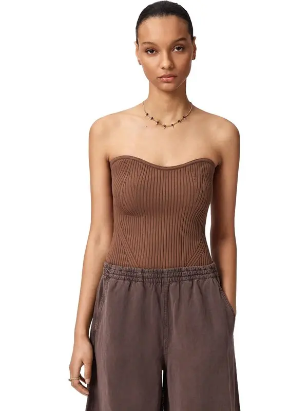 ALLSAINTS Cruz Bandeau Slim Fit Top - Penny Brown
