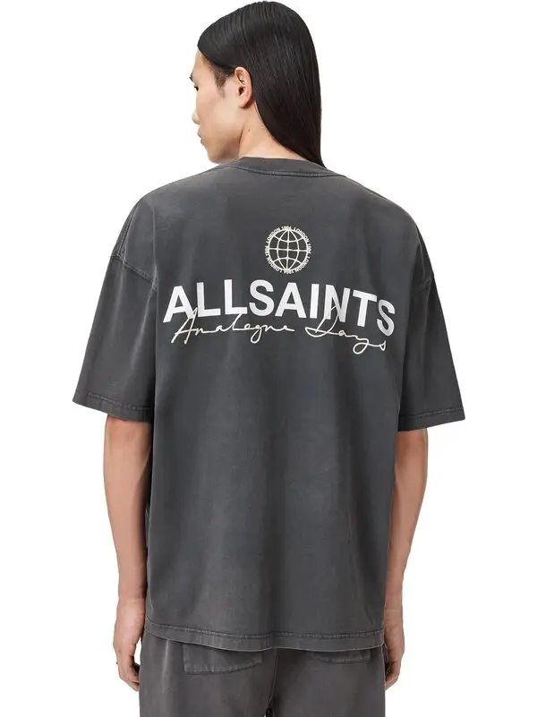 ALLSAINTS Emblem Short Sleeve Cotton T-shirt - Black