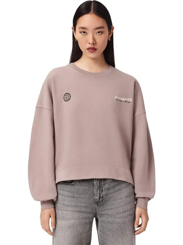 ALLSAINTS Emblem Oversized Sweatshirt - Dusty Lilac