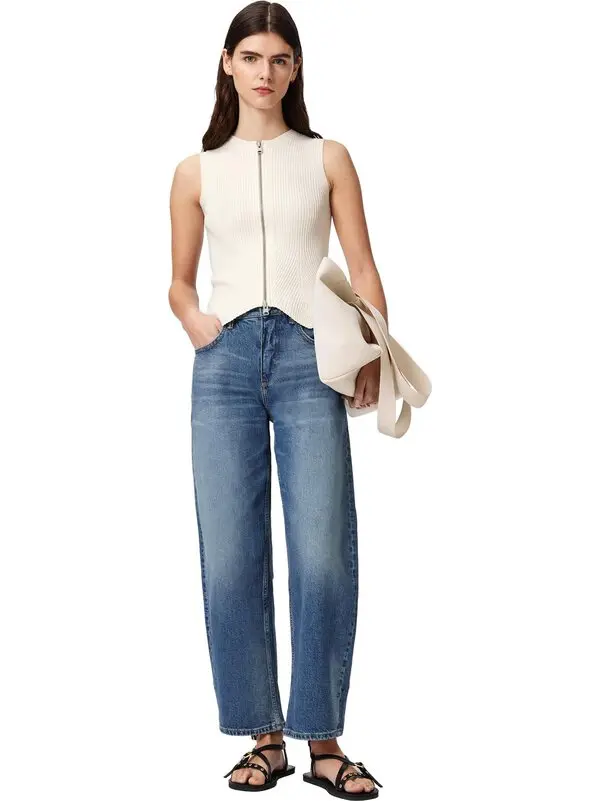 ALLSAINTS Cruz Zip Slim Fit Vest - White