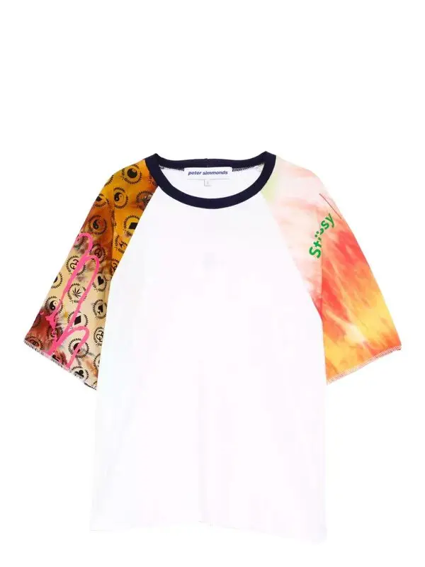STAIN SHADE Printed Short-sleeved T-shirt - White