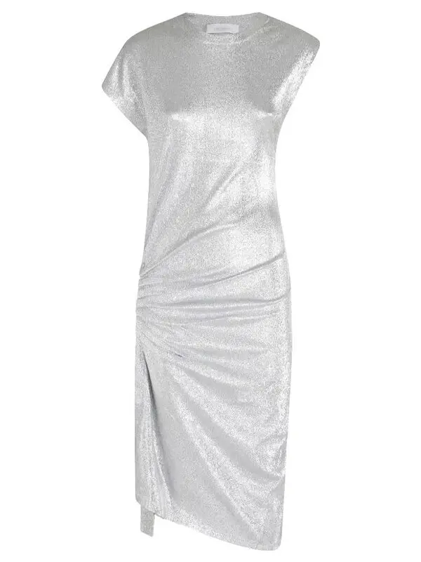 Rabanne Side Button Midi Dress - Silver