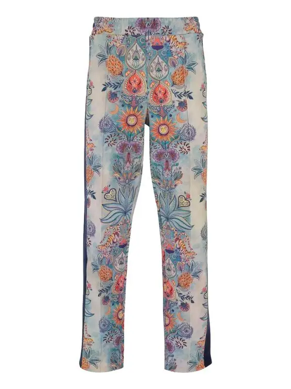 Just Cavalli Side-stripe Patterned Trousers - Blue