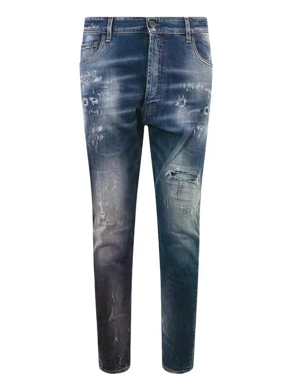 YES LONDON Distressed Denim Jeans - Blue