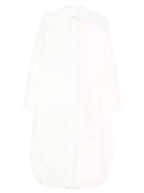 Agnona Collared Midi Shirt Dress - White