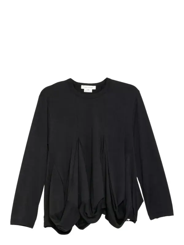 Comme Des Garçons Pleated T-shirt - Black