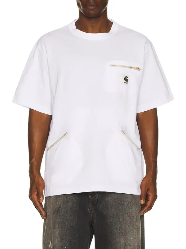 Sacai X Carhartt Wip Cotton Jersey T-shirt - White