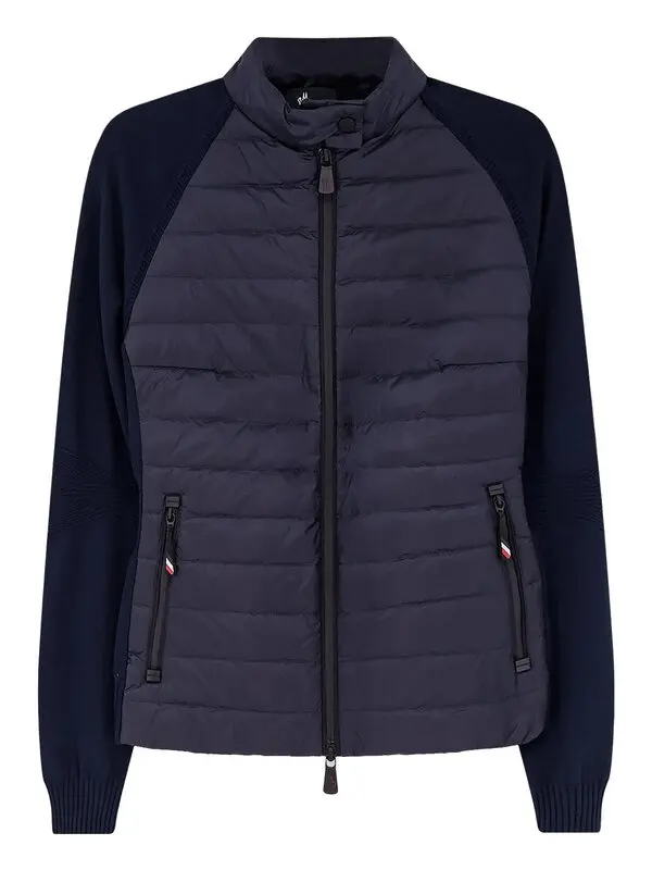 Moncler Padded Stretch Viscose Blend Cardigan - Blue