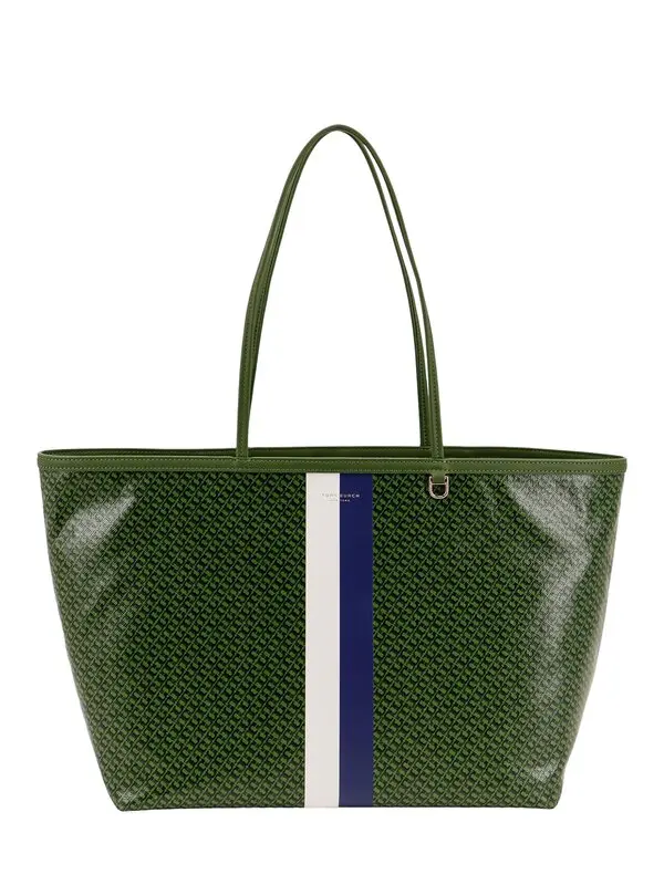Tory Burch Coated Canvas The Racer Tote - Green