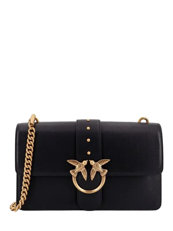 Pinko Love One Leather Shoulder Bag - Black