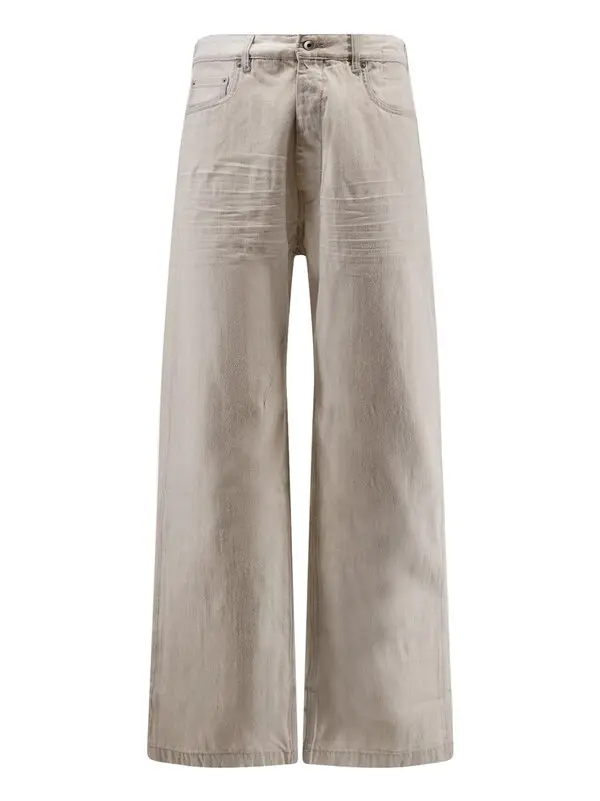 Rick Owens Wide Leg Denim Jeans - Grey