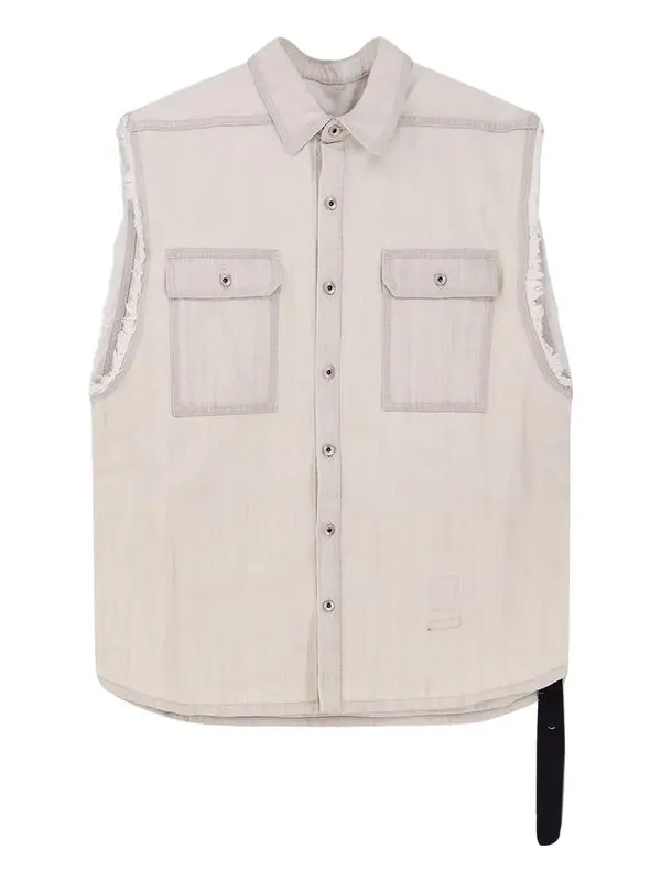 Rick Owens Sleeveless Denim Jacket - White