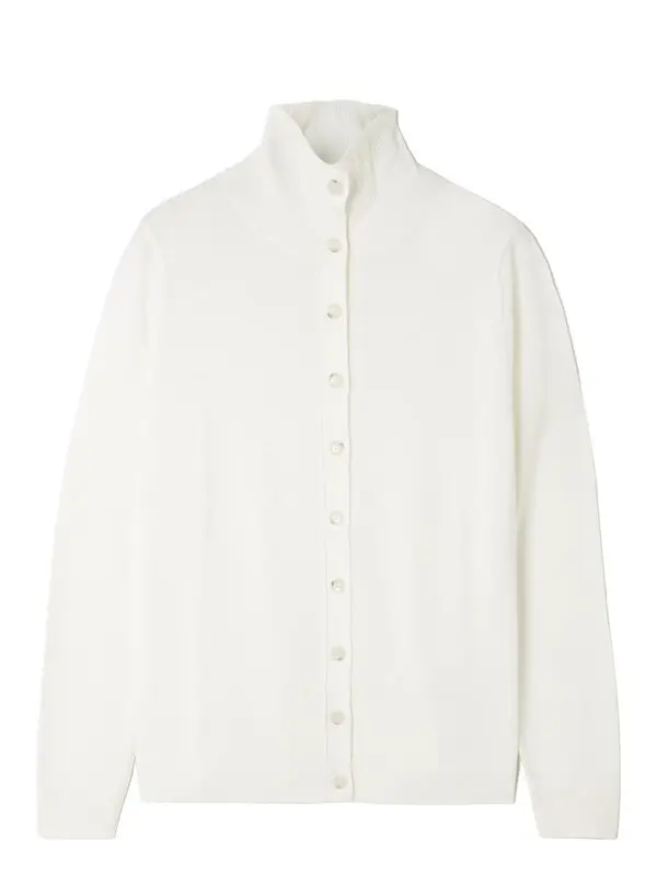 ALLUDE Wool Cardigan - Neutrals