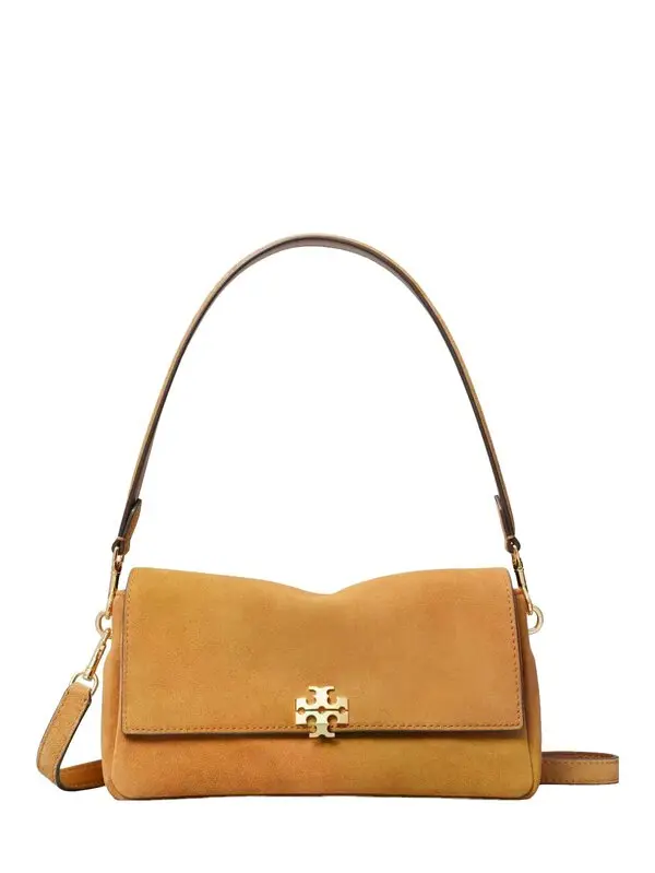 Tory Burch Small Charlie Suede Shoulder Bag - Neutrals