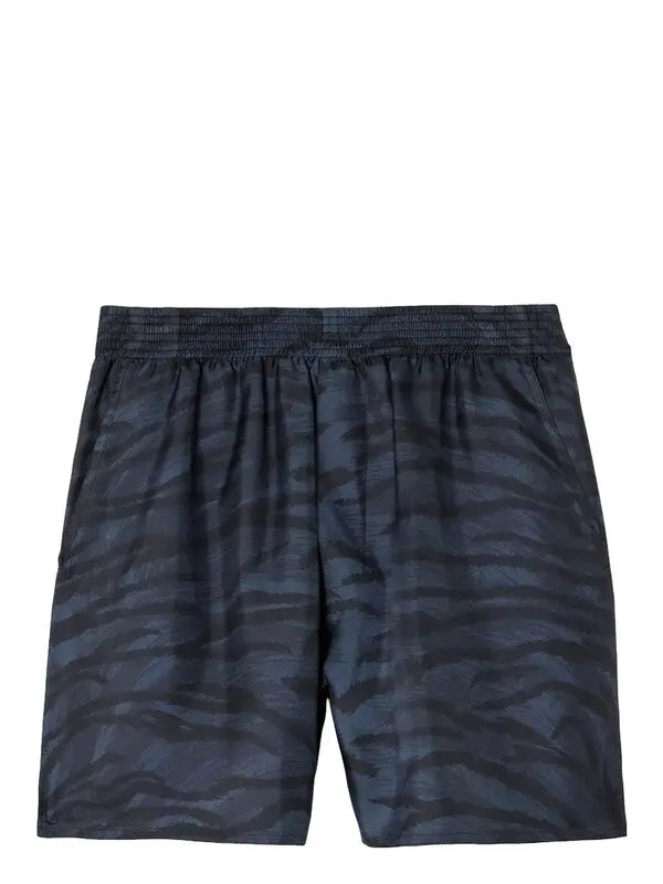 Stella McCartney Zebra-print Silk Shorts - Navy