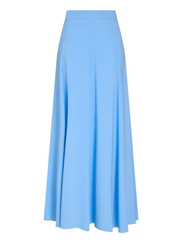 Oscar De La Renta Silk-blend Crepon Maxi Skirt - Azure