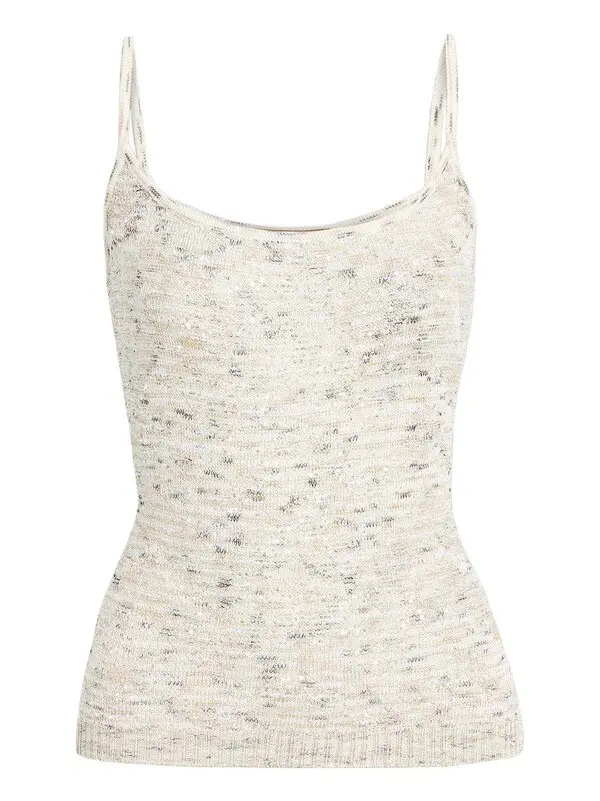 Missoni Sequin-embellished Metallic Crochet-knit Camisole - Ecru