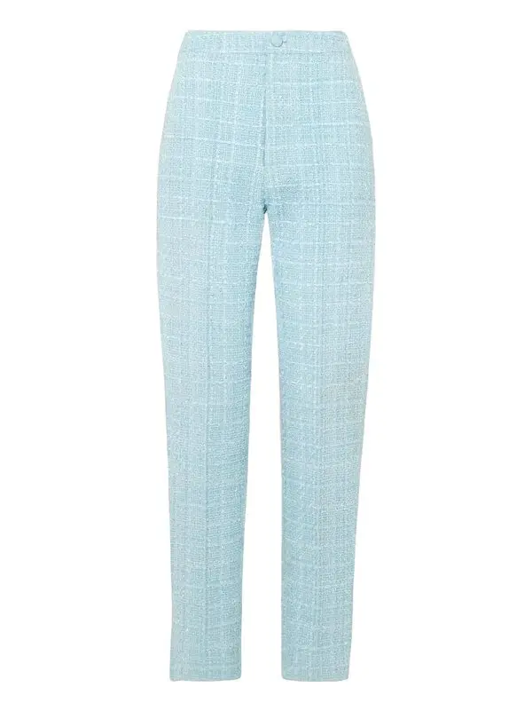 Huishan Zhang Francesca Tweed Straight-leg Pants - Light Blue