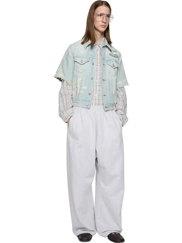 Acne Studios Mended Denim Jacket - Light Blue