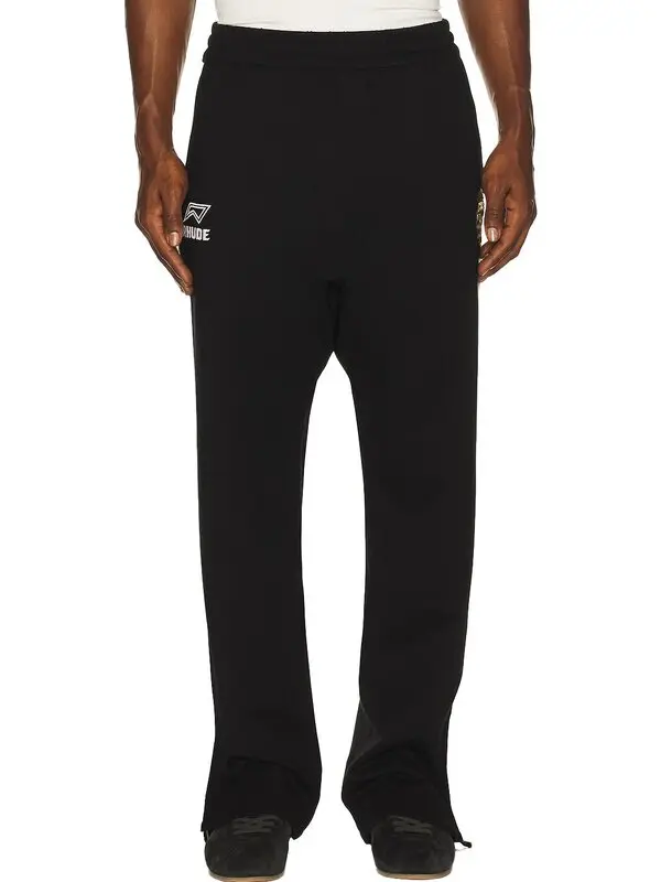 Rhude Lago Hamptons Track Pant In Black - Black  White  & Red