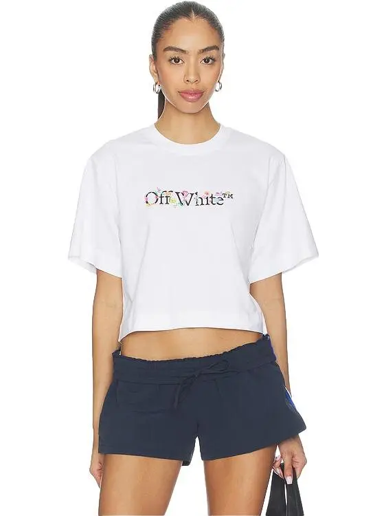 Off-White Bookish Glowing Flower Tee - White-black