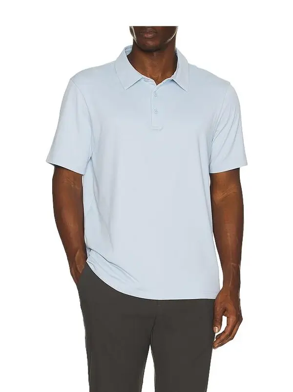 Beyond Yoga All In Active Polo In Baby Blue - Blue Mist