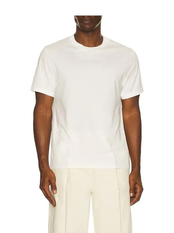 FRAME Light Cotton Tee In White - Off White