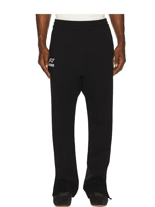 Rhude Lago Hamptons Track Pant In Black - Black  White  & Red