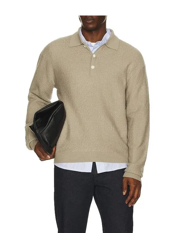 FRAME Polo Sweater - Warm Grey