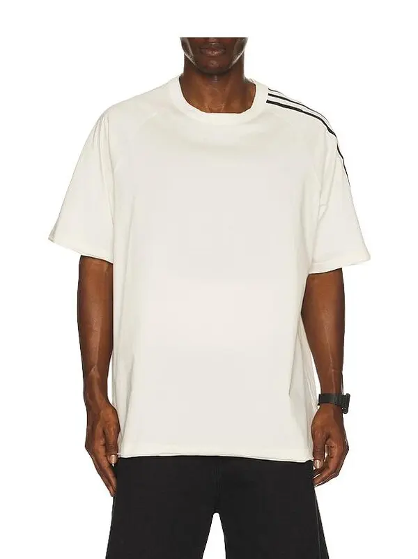 Y3 3s Tee In Beige - Chalk White