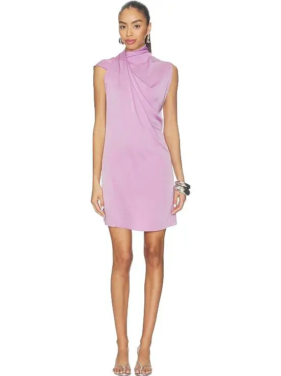 Atlein Draped Neckline Sleeveless Dress - Lila