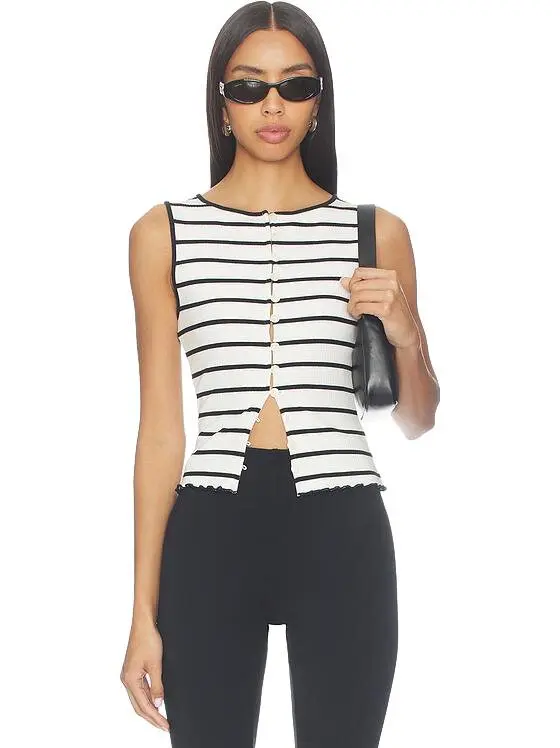 Free People Tilly Striped Vest - Black & White Combo